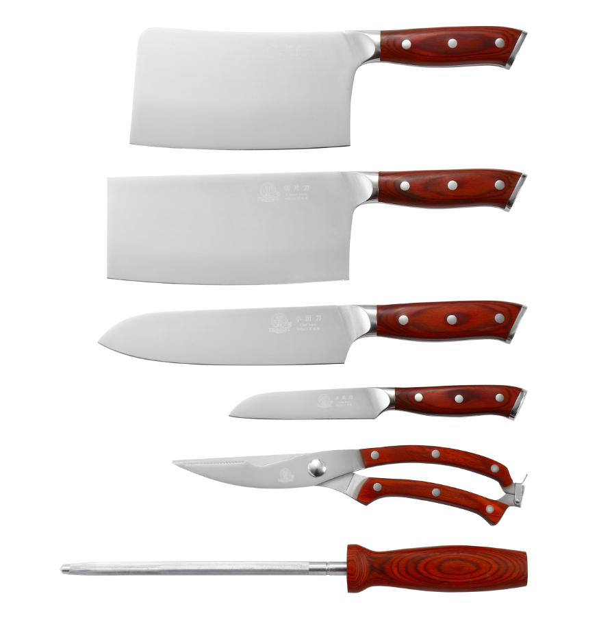 7pcs Chinese kitchen knife set with Choping knife and cleaver knife ...